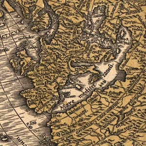 1531 World Map - the Oronteus Finaeus Map - Vintage Old World Wall Map ...