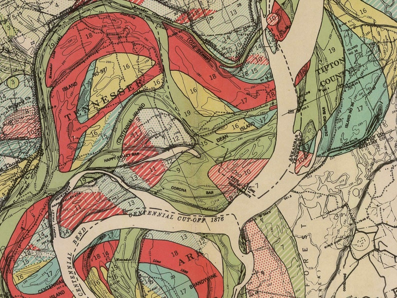 Sheet 4 Fisk Mississippi River Meander Belt Map Ancient - Etsy