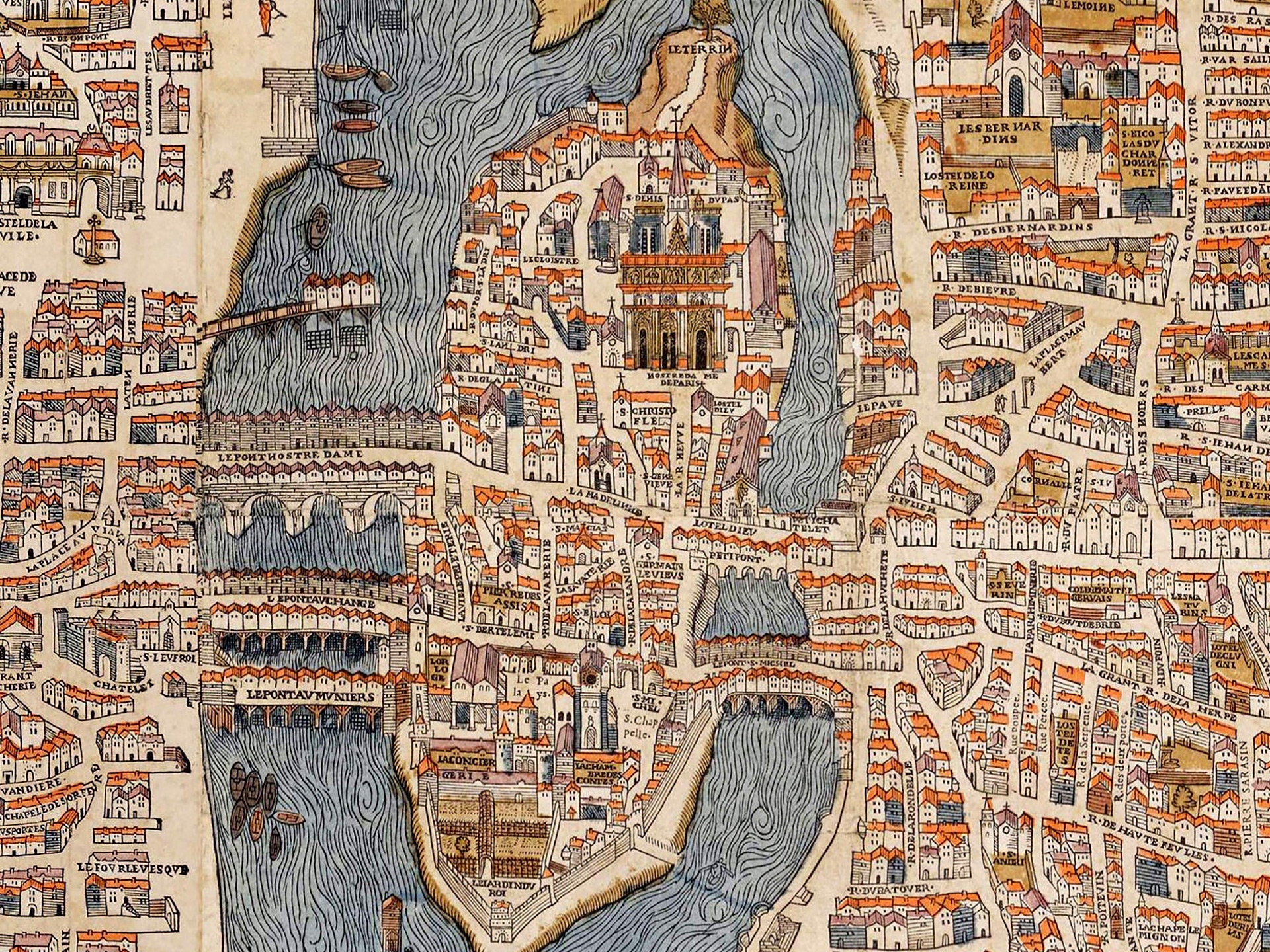 1550 Old Map of Paris Historic City Plan Map Vintage Old - Etsy