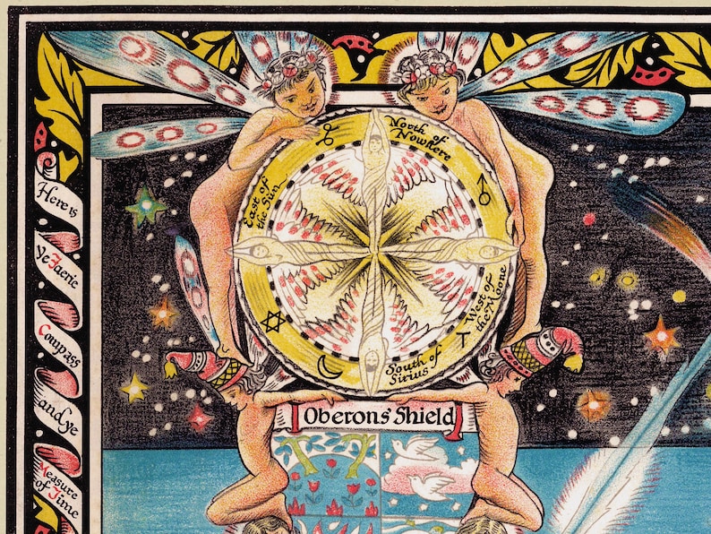 1917 an Ancient Map of Fairyland - Mythology, Fairy Tale, Legends and ...