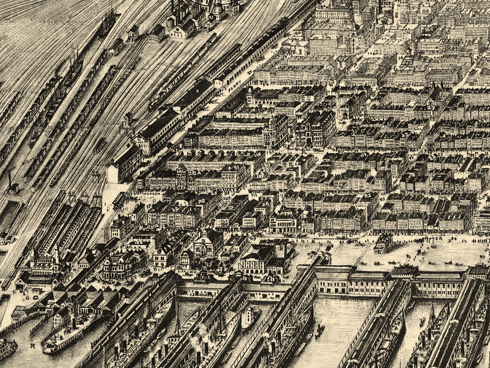 1904 Hoboken New Jersey Map Panoramic Old City Map - Etsy