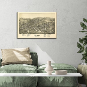 1899 Scio, Ohio Map - Panoramic Old City Map - Historic Birds Eye View ...