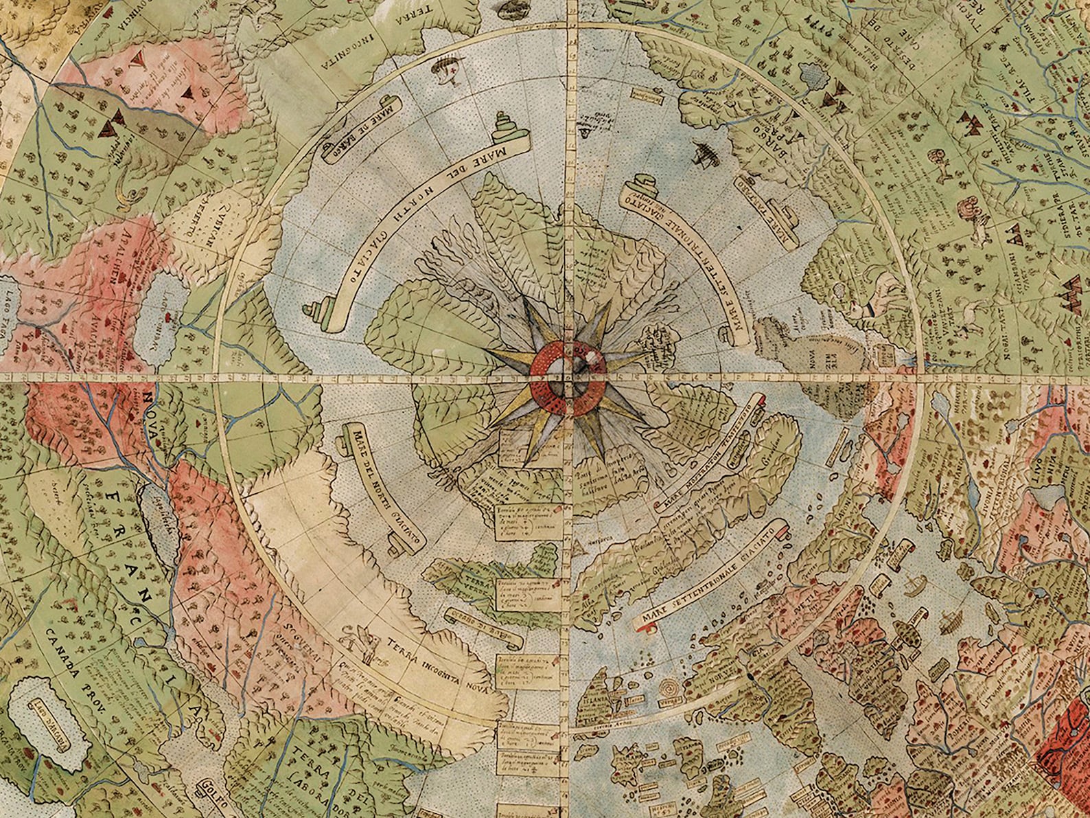 Flat Earth Map of the World - 1587 Urbano Monte Poster Wall Art Globe ...