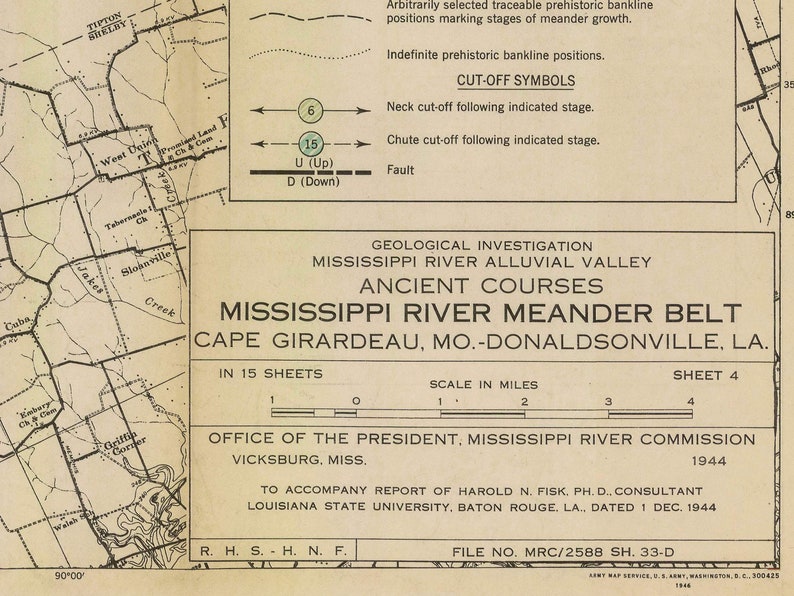 Sheet 4 Fisk Mississippi River Meander Belt Map Ancient - Etsy