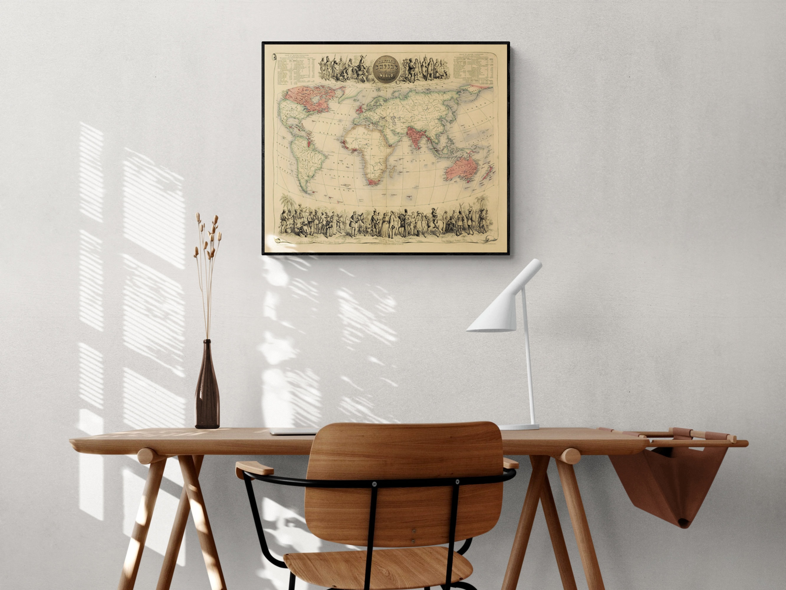 1850s Map of the "british Empire Throughout the World" - Old Vintage ...