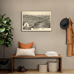 1892 Archbald, Pennsylvania Map Panoramic Old City Map Historic Birds ...