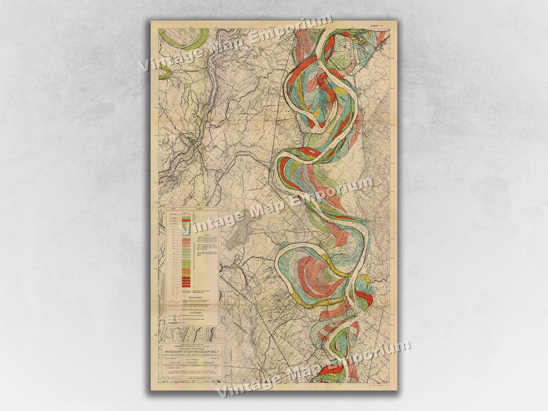 Sheet 14 - Fisk Mississippi River Meander Belt Map - Ancient Courses of ...