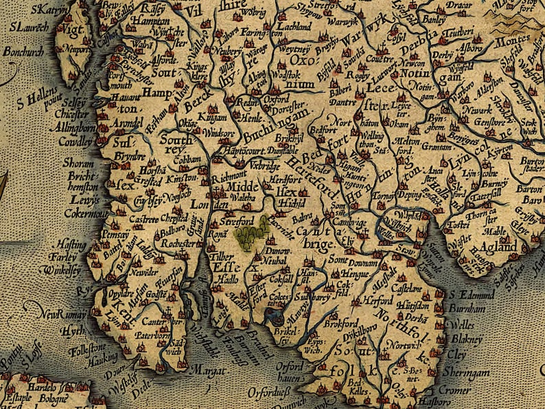 1570 England, Scotland, and Ireland Orbis Terrarum - Historic Abraham ...