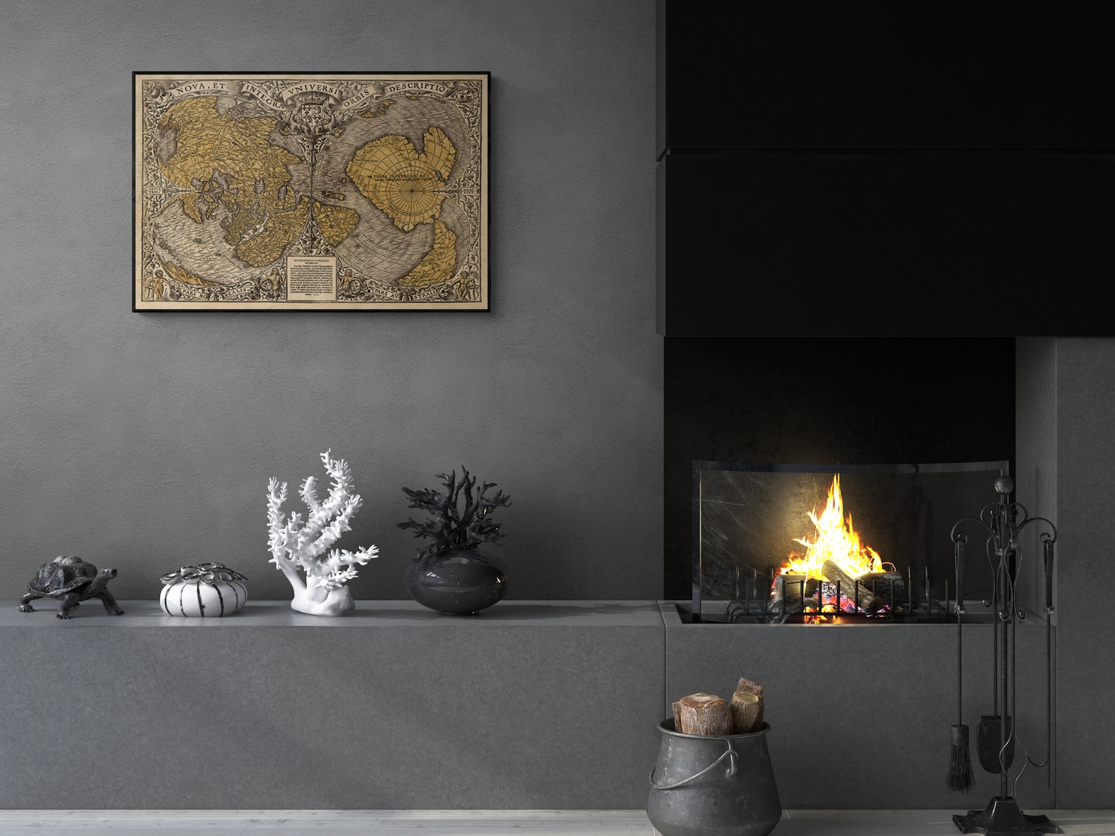 1531 World Map the Oronteus Finaeus Map Vintage Old World Wall Map Art ...