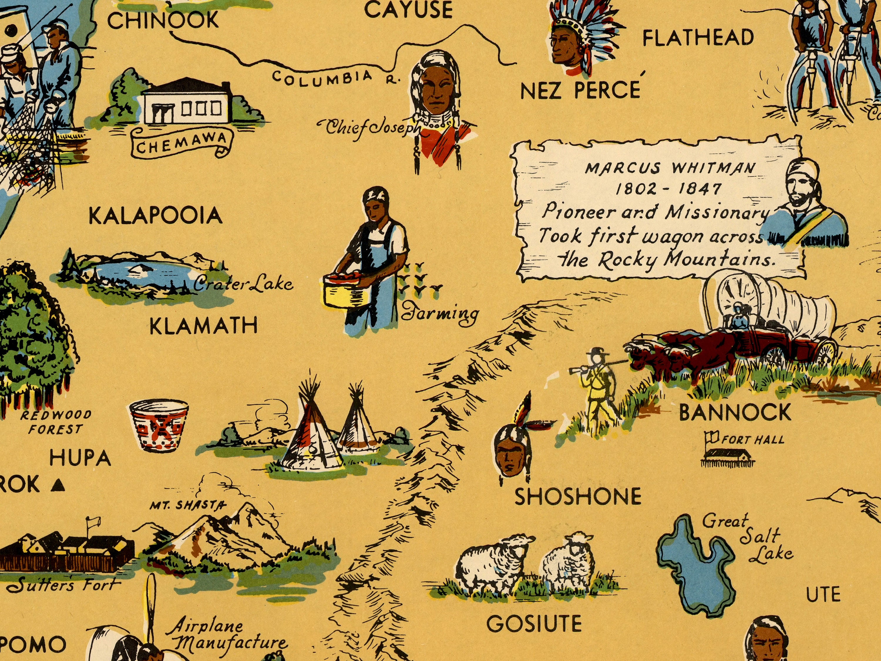 Mapa de tribus indias nativas de América del Norte 1944 - Etsy México
