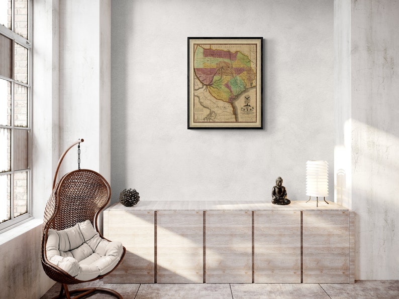 1837 Historic Map of the Republic of Texas by Stephen F Austin - Etsy