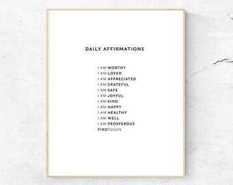 Affirmation wall art | Etsy