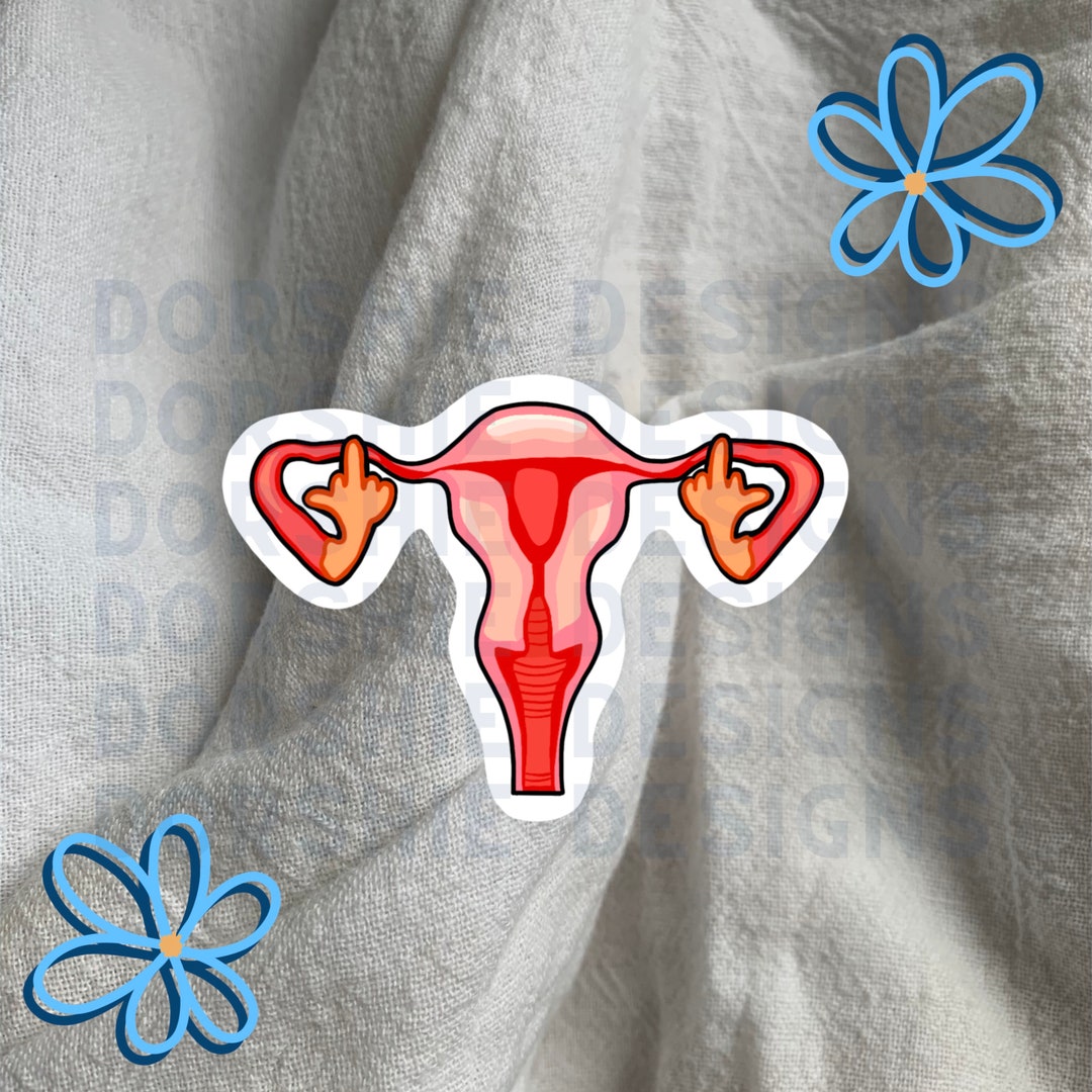 Middle Finger Uterus Sticker - Etsy