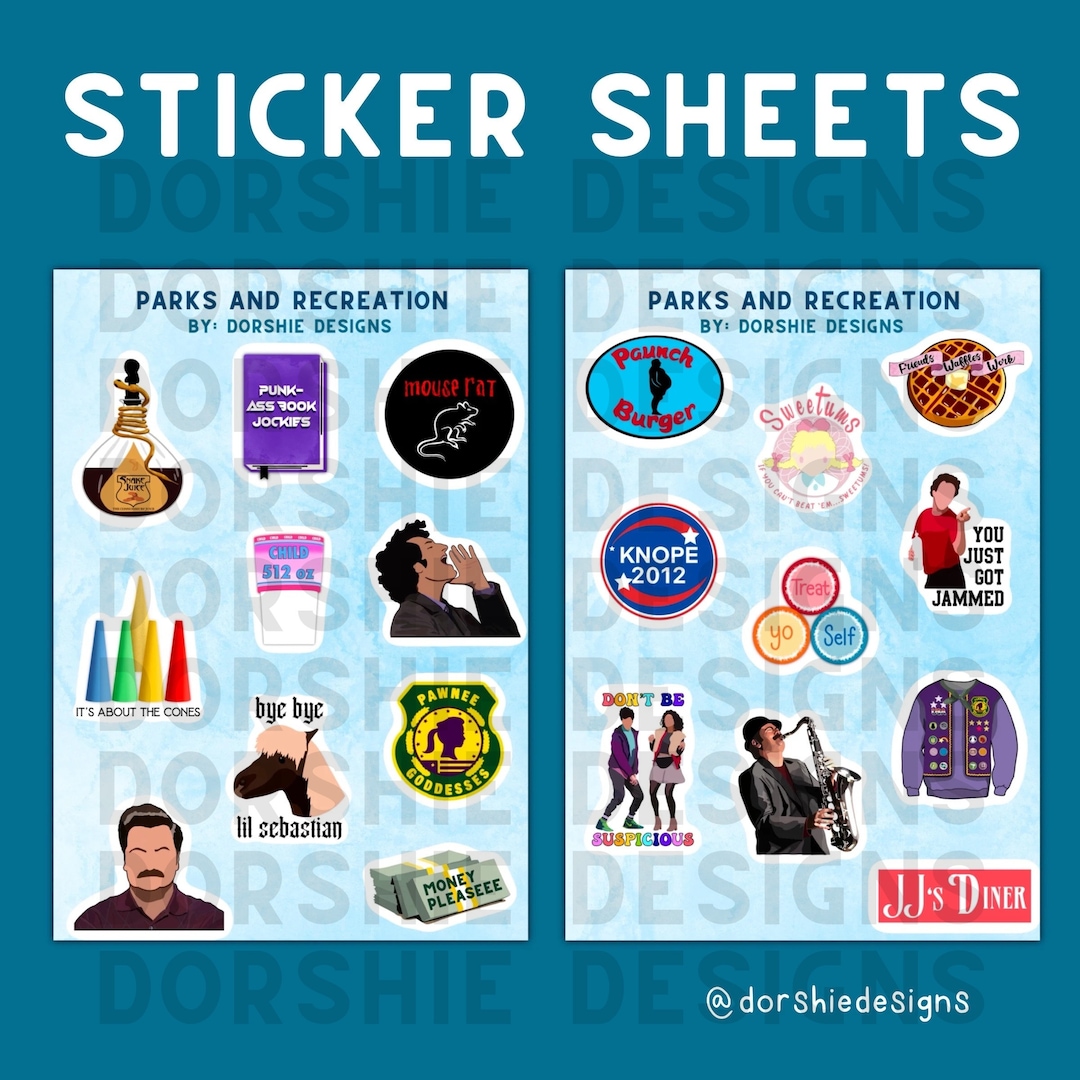 Parks and Recreation Sticker Sheet - Etsy