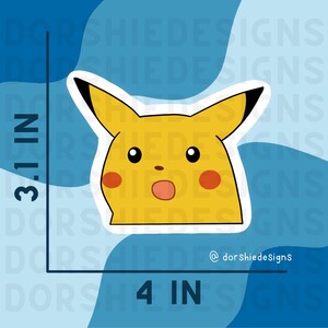 Surprised Pikachu Meme Window Decal Sticker - Etsy