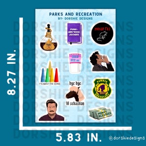 Parks and Recreation Sticker Sheet - Etsy