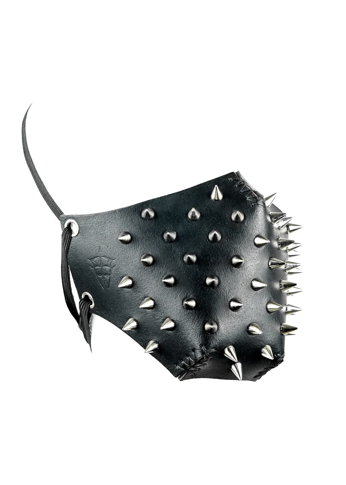 Handmade Studded Leather Face Mask 'BLACK TEARS' | Etsy