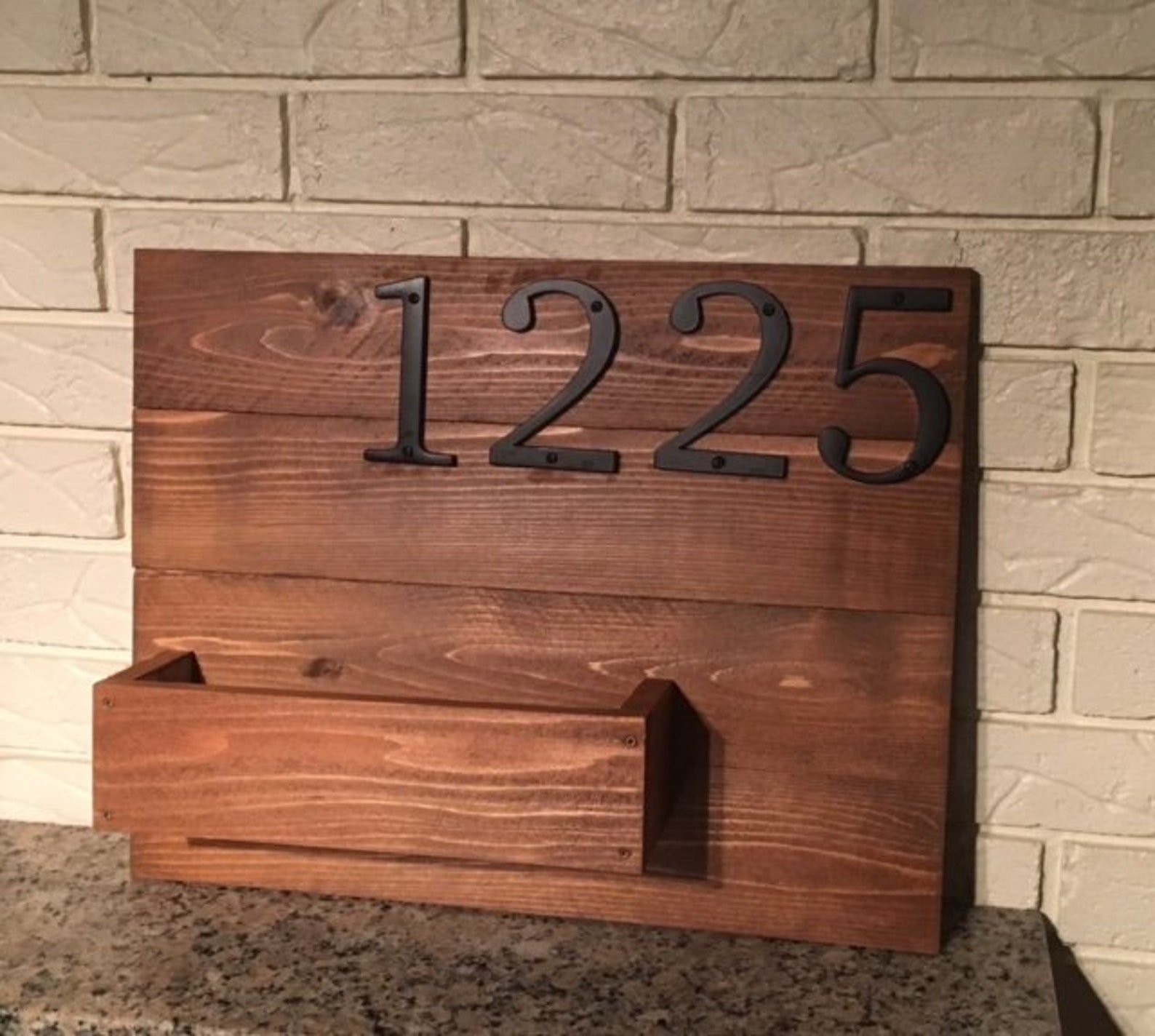 Reclaimed Wood Address Plaque With Planter - Etsy