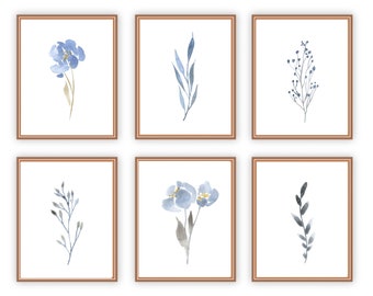 Blue Floral Print | Etsy