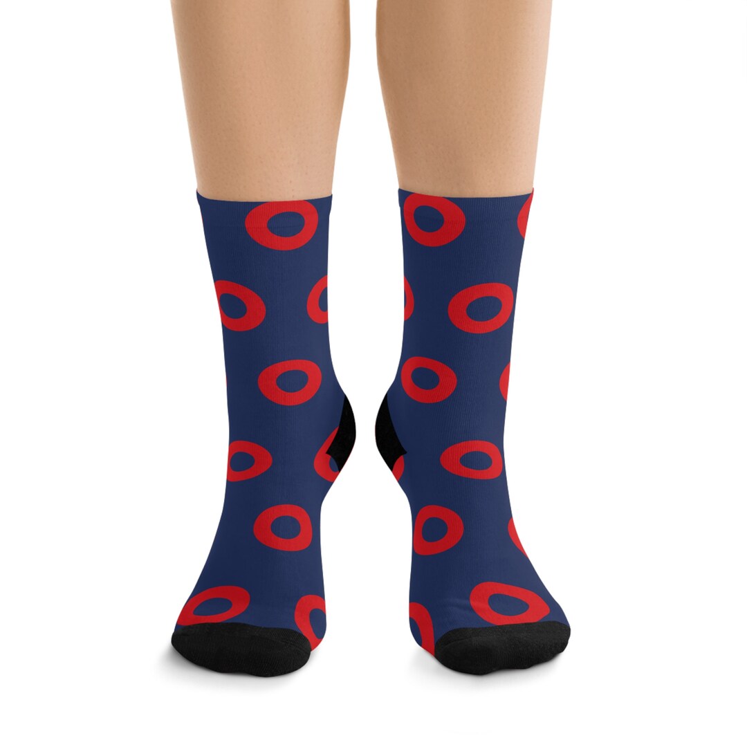 Phish Socks - Classic Fishman Donut Socks. Blue and Red - Etsy