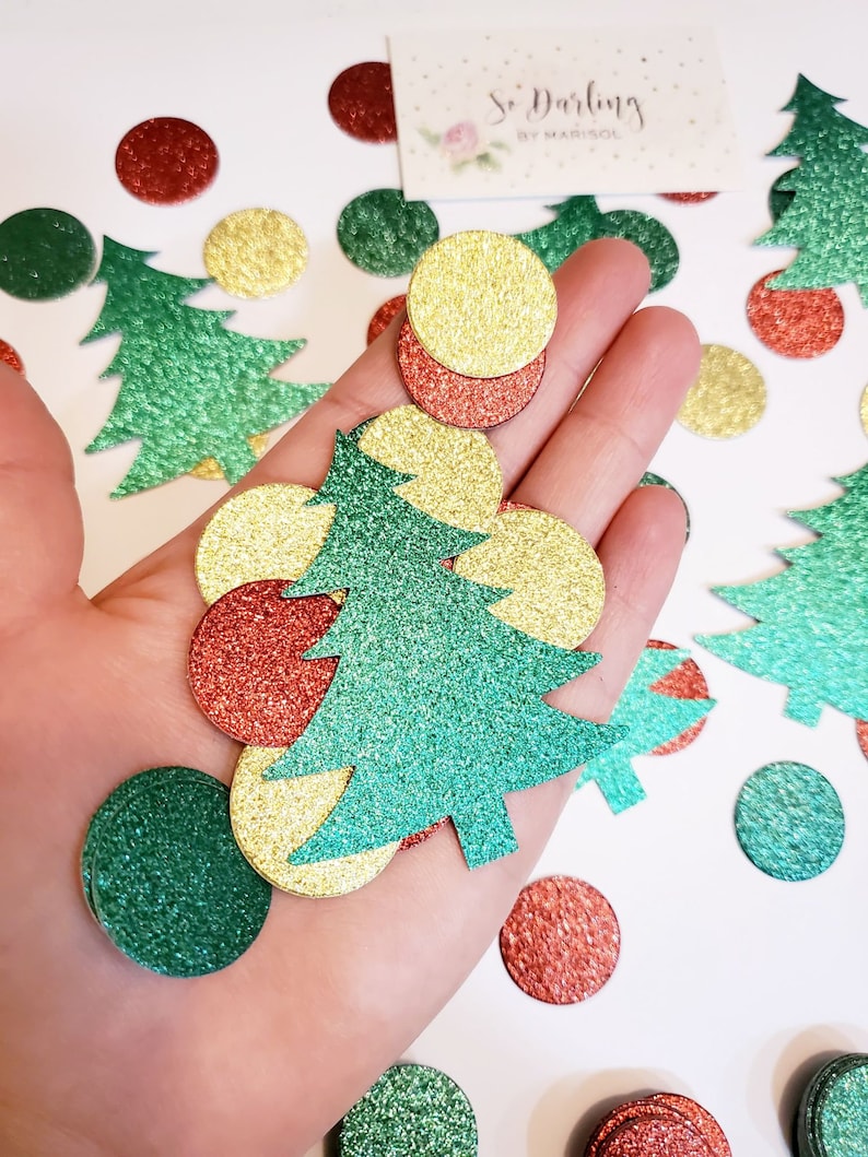 Christmas Confetti, Christmas Tree Confetti, Glitter Confetti ...