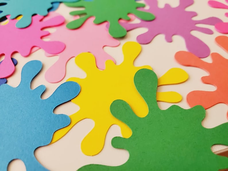 Slime Confetti 90ct., Slime Party Decorations, Paint Splatter Confetti ...