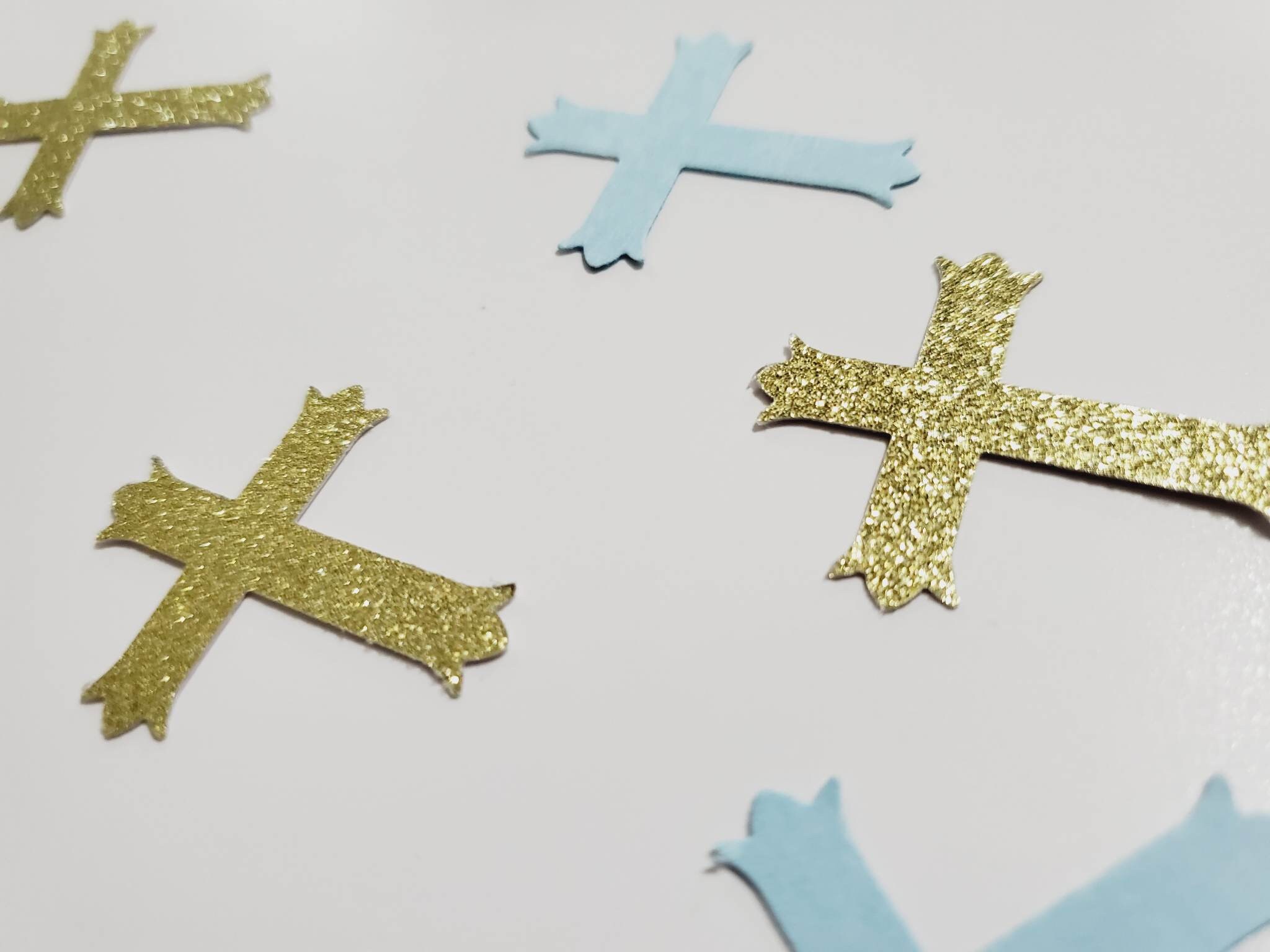 Cross Confetti, Pink and Gold Pink and Gold, Baptism Confetti, Baptism ...