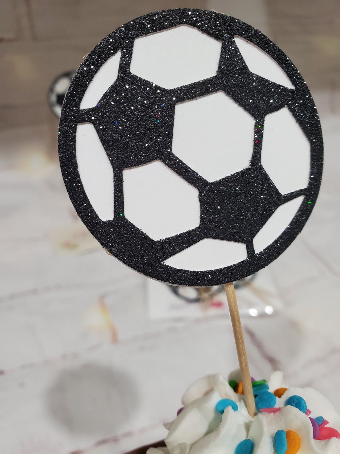 Soccer Ball Cupcake Toppers, Soccer Theme Party Decorations, Girls ...