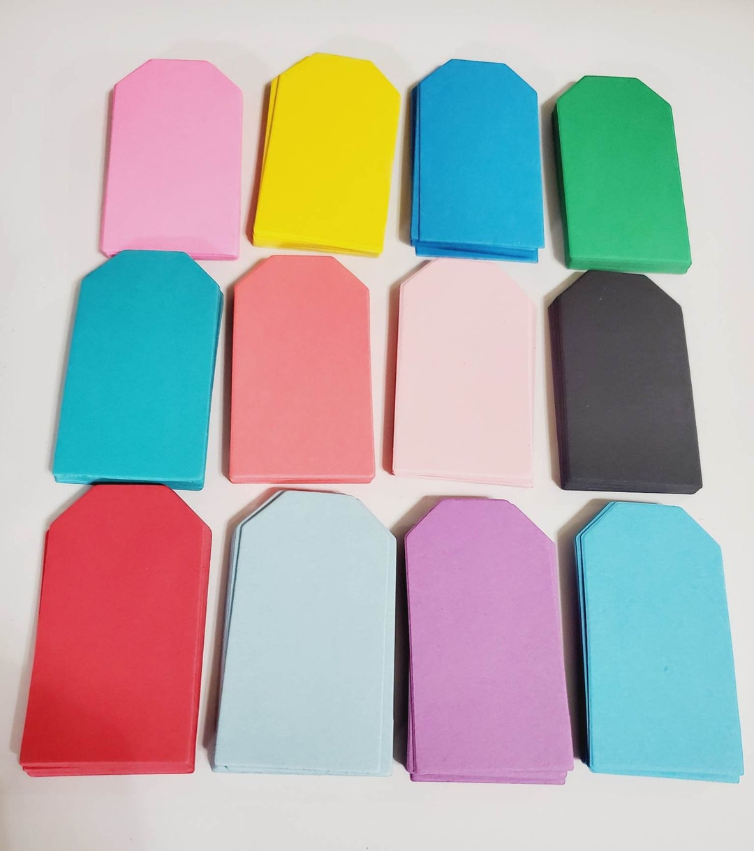 216ct. Rainbow Colored TAGS, Custom Tags, Blank Tags, Colored Tags ...