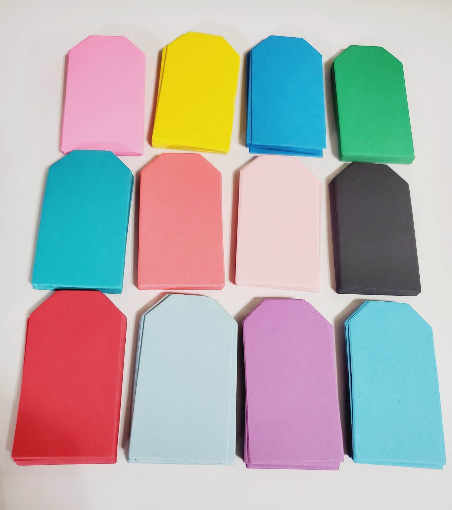 216ct. Rainbow Colored TAGS, Custom Tags, Blank Tags, Colored Tags ...