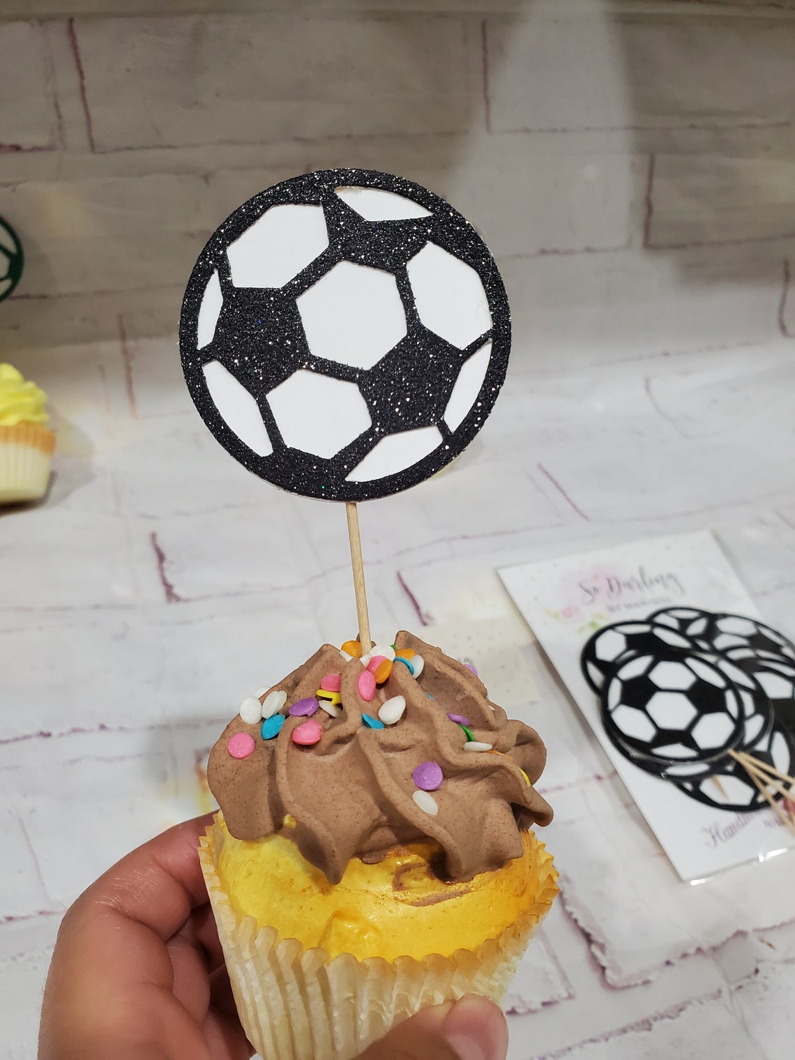 Soccer Ball Cupcake Toppers, Soccer Theme Party Decorations, Girls ...