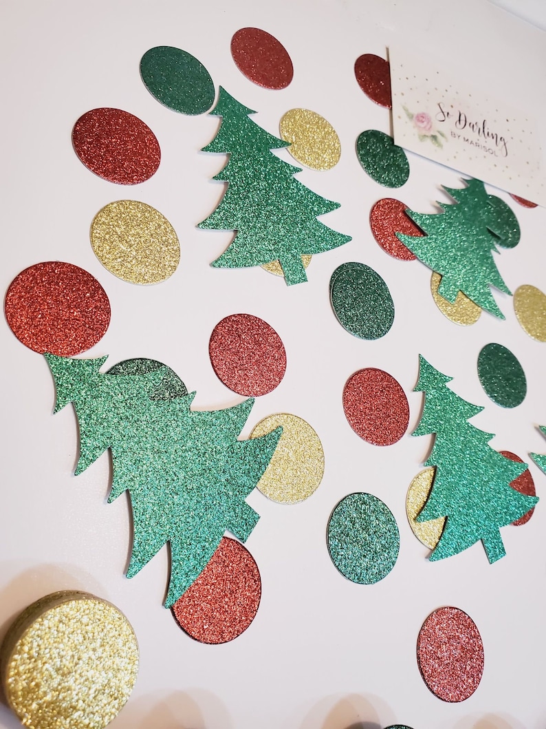 Christmas Confetti, Christmas Tree Confetti, Glitter Confetti ...