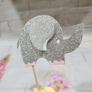 Elephant Cupcake Toppers, Girl Elephant Cupcake Toppers, Elephant Theme ...