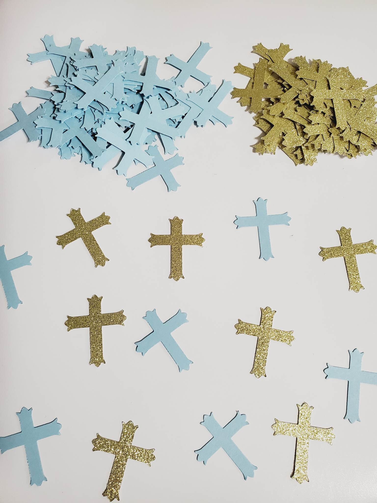 Cross Confetti, Pink and Gold Pink and Gold, Baptism Confetti, Baptism ...
