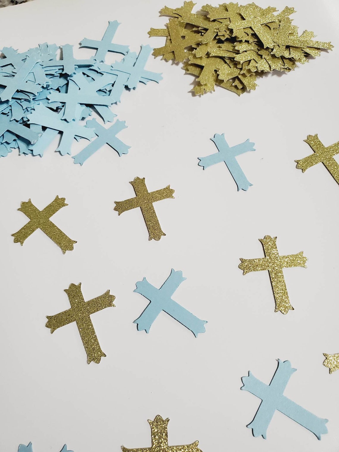 Cross Confetti, Pink and Gold Pink and Gold, Baptism Confetti, Baptism ...