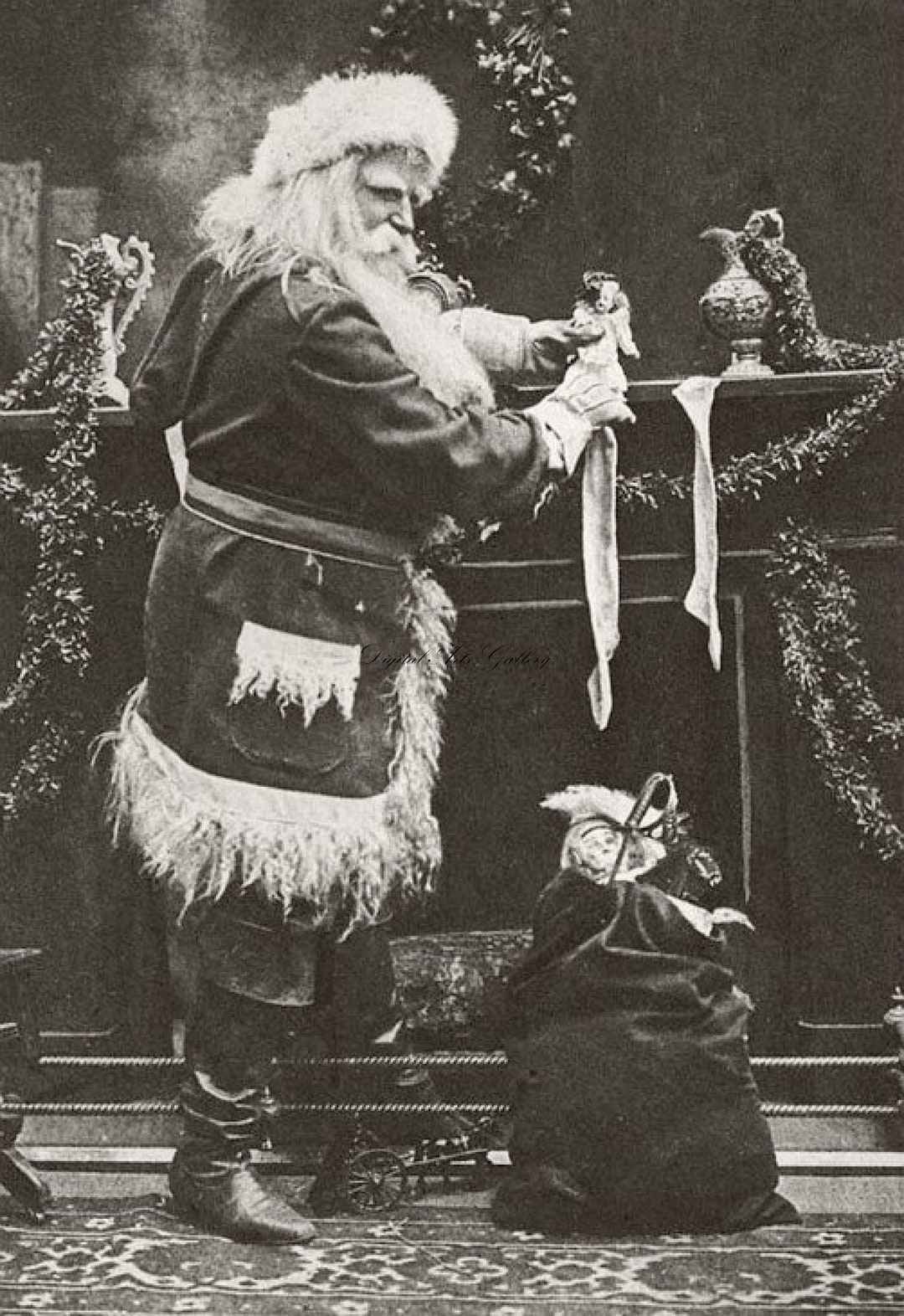 Vintage 19th Century Victorian Father Christmas, Santa Claus, Instant ...