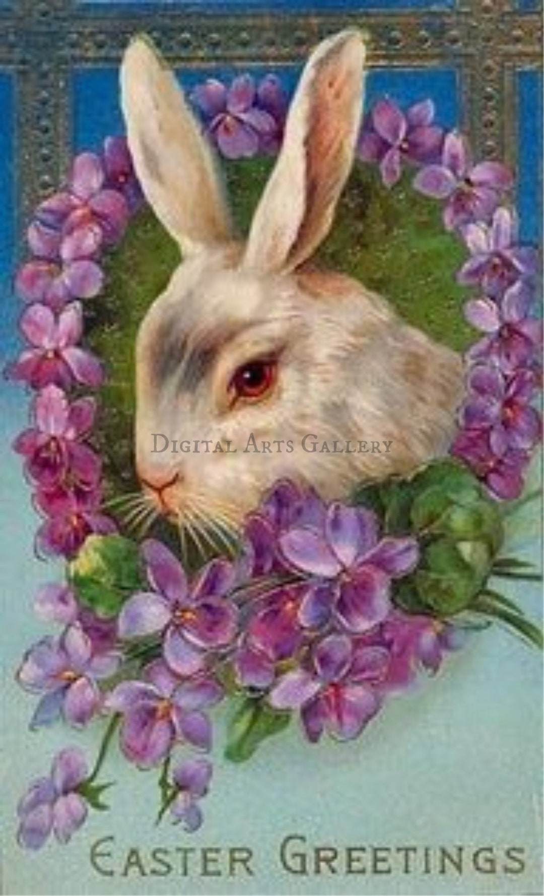 Vintage Easter Card, Easter Bunny, Digital Download, Print - Etsy
