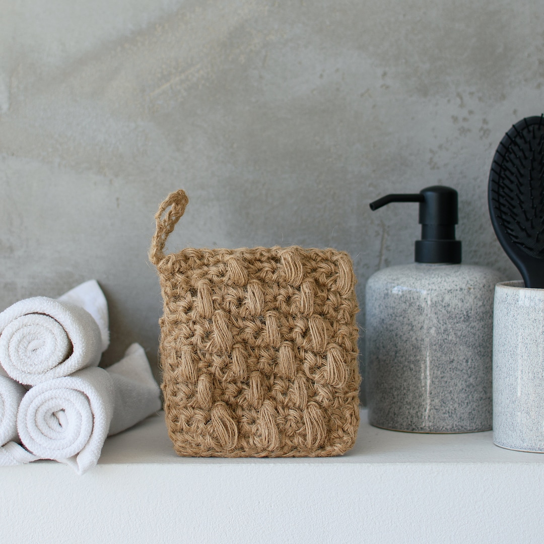 Hemp Bath Sponge for Bathing With Exfoliating Effect Hand-knitted ...