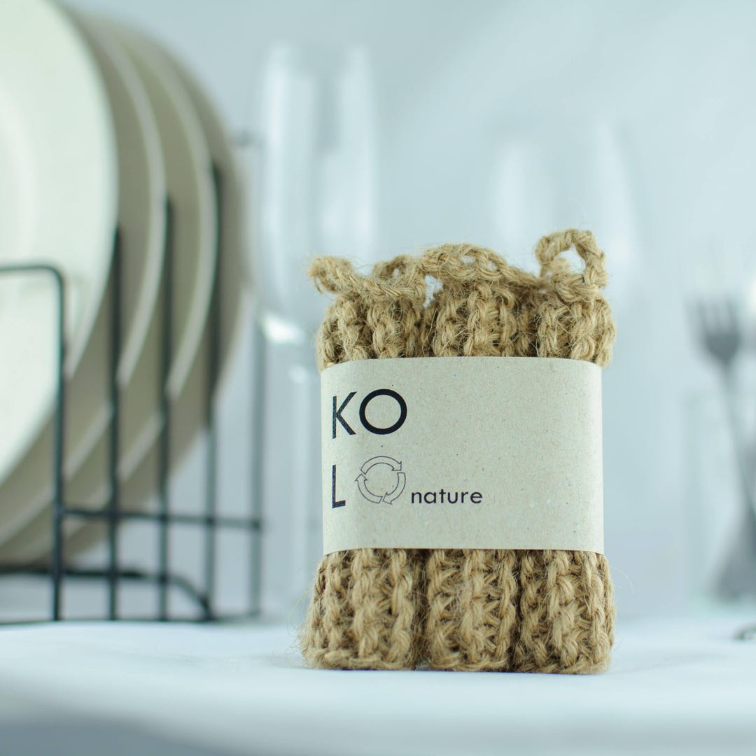 Natural Scrubber for Cleaning Hemp Kitchen Scrubber for Washing Dishes ...