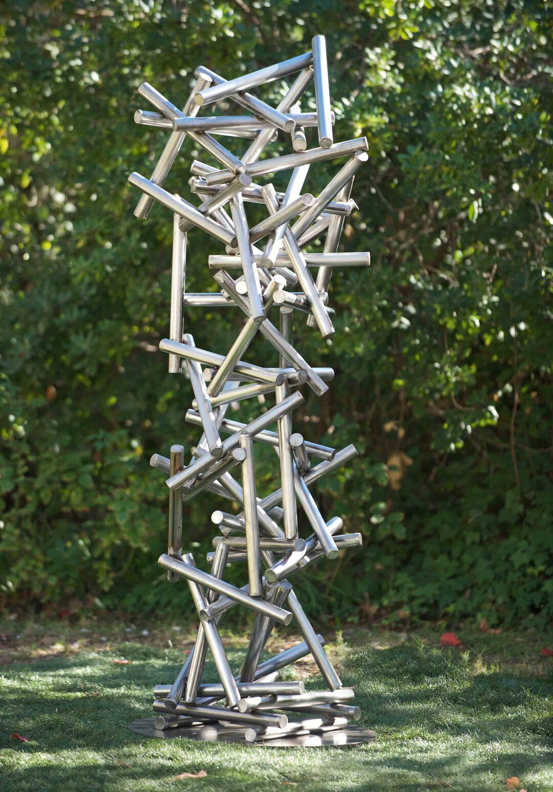 Modern Outdoor Sculpture "gravity" Stainless Steel, Powdercoated Steel ...