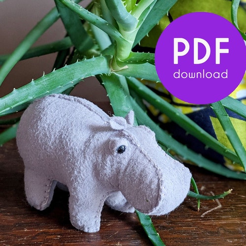 House Hippo DIY Felt Hand Sewing Pattern PDF Download - Etsy