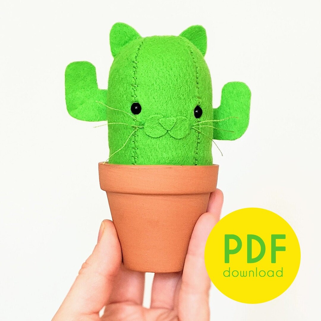 Catcus Cat + Cactus Hand Sewing Pattern - PDF Download - Etsy