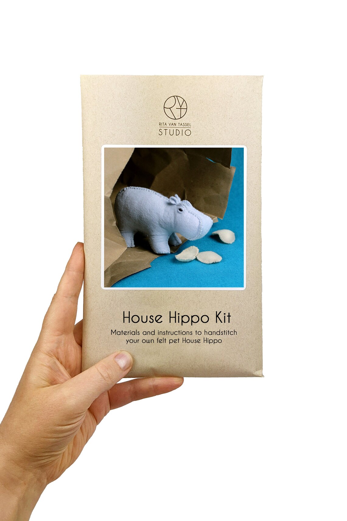 DIY Felt Hand Stitching Kit House Hippo - Etsy