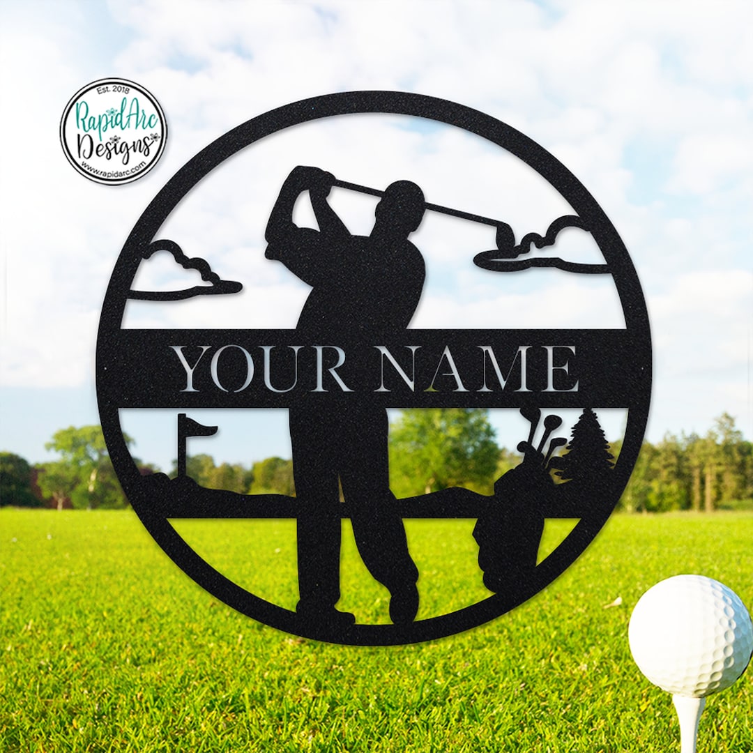 Custom Metal Golfer Sign | Golfer Wall Art | Personalized Golfer Gift ...