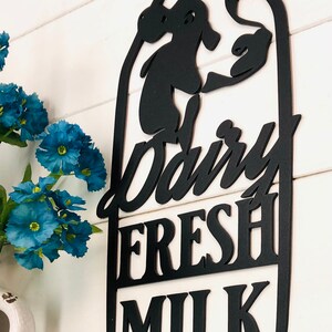 Dairy Fresh Milk Metal Sign | Farmhouse Kitchen Decor - Etsy