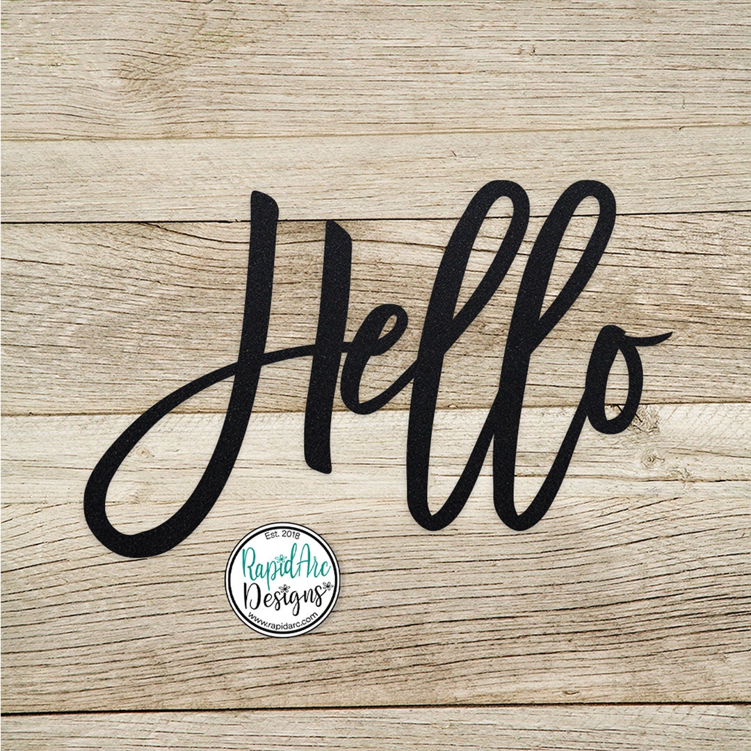 Hello Metal Word Hello Sign Metal Wall Decor Hello Entry or Porch Sign ...