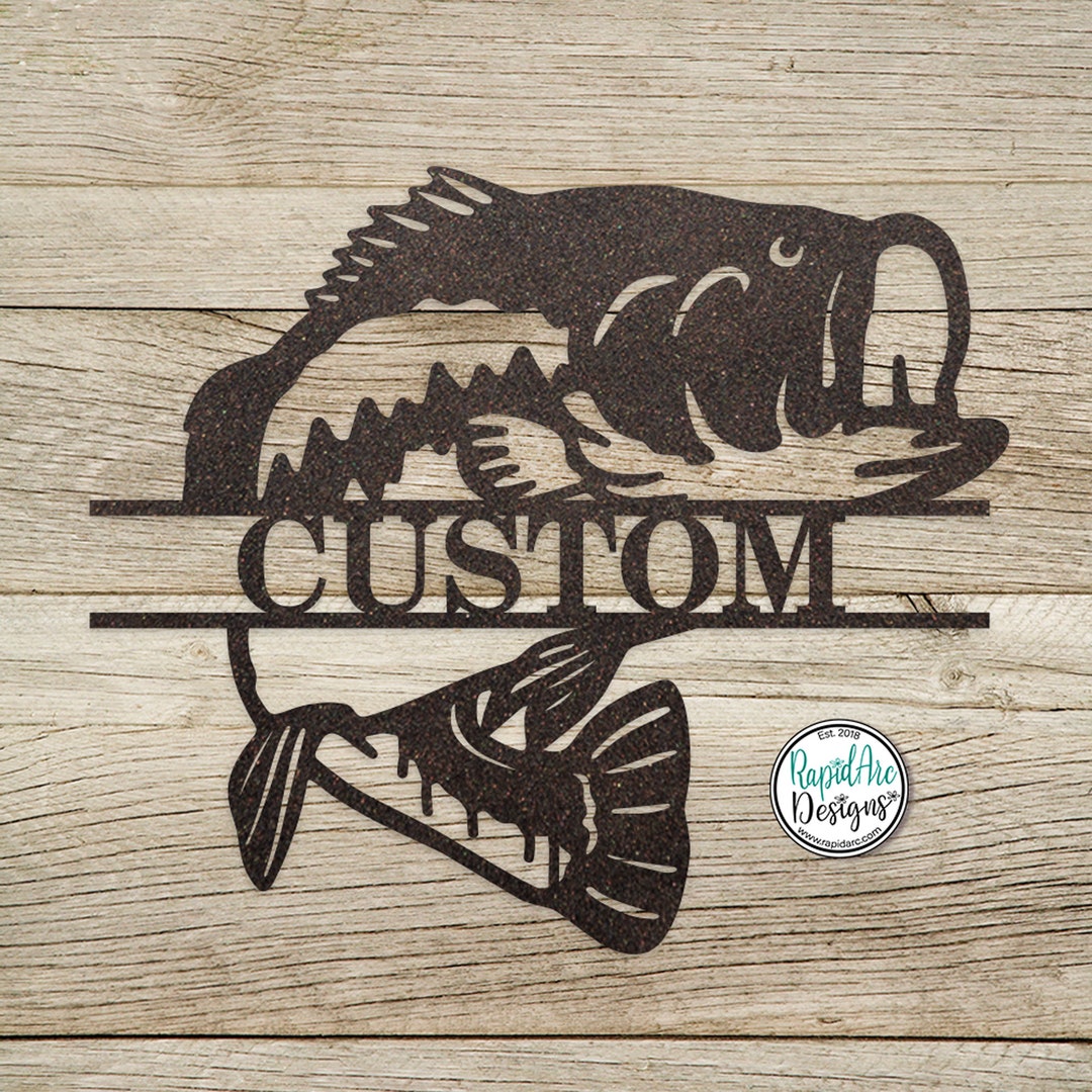 Personalized BASS Name Sign | Custom Name Sign | Metal Fishing Sign ...