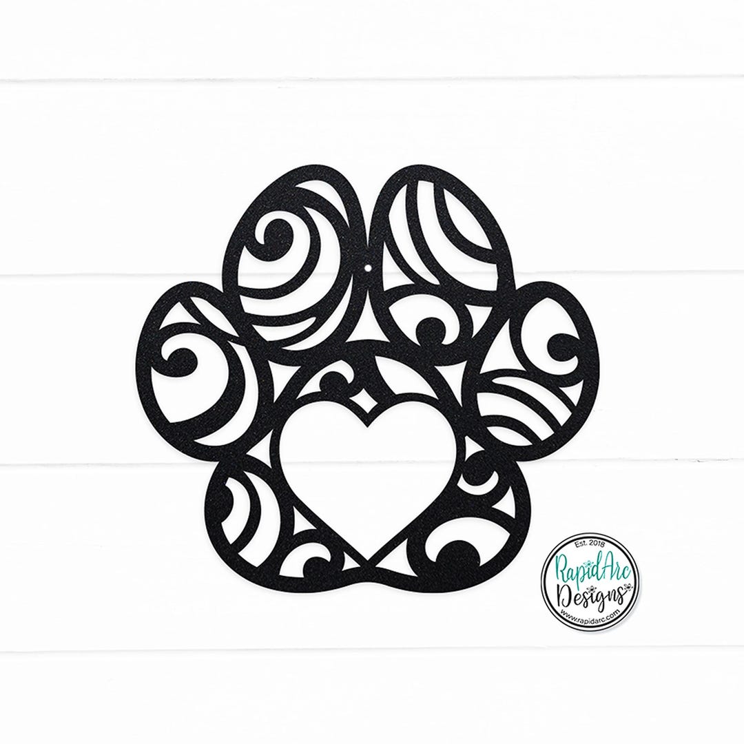 Custom Metal Dog Paw With Heart | Wall Decor - Etsy