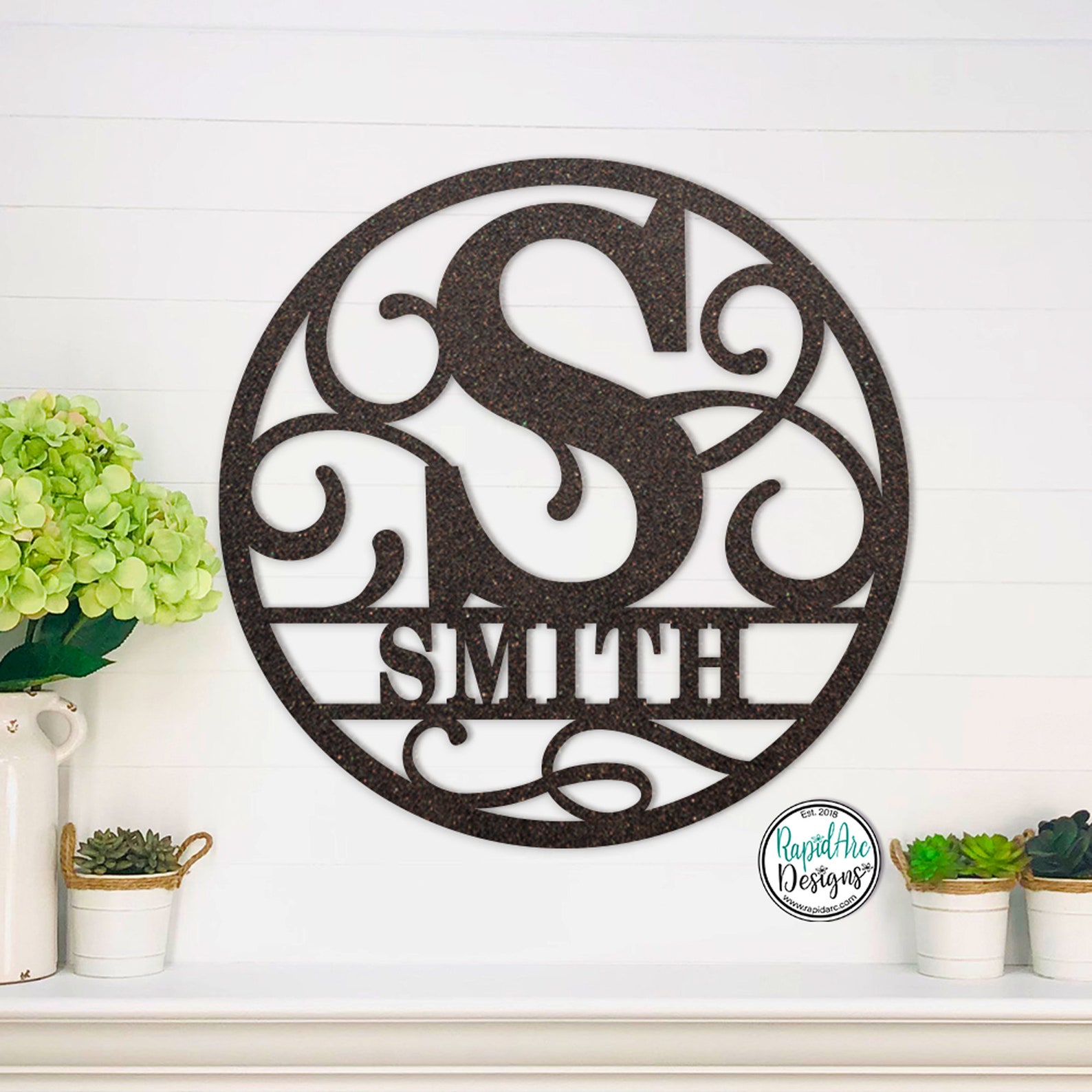 Personalized Metal Monogram Name Sign Custom Family Name | Etsy