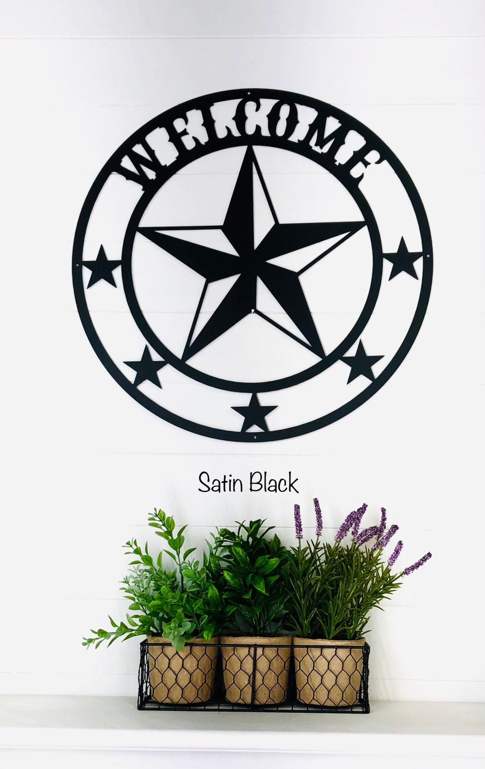 Personalizable LONE STAR Welcome Sign | Metal Texas Star Wall Sign ...
